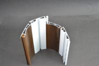 China Wood Grain Roller Shutter Slat Aluminium Extrusion Profiles For Garage Door for sale
