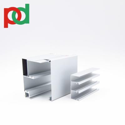 China Office Shopmall Tempered Glass Door Profiles Aluminum Single Track Double Rail Sliding Door for sale