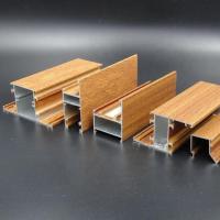 China Libya & Algeria Wood Grain Aluminium Profile For Door And Window for sale