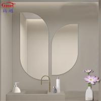 China Wall Mounted Bathroom Mirror Modern Glass Beauty Gold Full Make Up Mirror for Everyday for sale