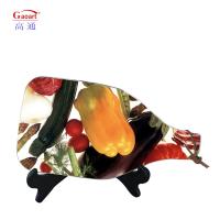 China Tempered Glass Cutting Board Unbreakable Round Kitchen Tool with Customized Logo for sale