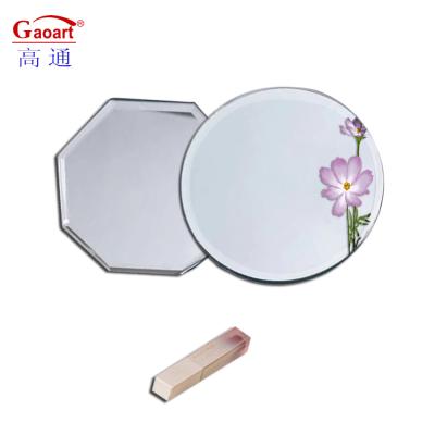 China Home Decor Adhesive Wavy Full Length Frameless Glass Mirror for Living Room 80cm Round for sale