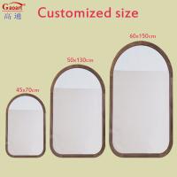 China Modern Arch Full Length Antique Sticker With Wood Frame Mirror for Bathroom Decor for sale
