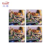 China 3000 Sets of Round Sustainable Glass Coaster Mats Pads Design Blank Kitchen Glass for sale