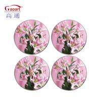 China 3000 Sets of Round Sustainable Glass Coaster Mats Pads Design Blank Kitchen Glass for sale