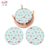 China 3000 Sets of Round Sustainable Glass Coaster Mats Pads Design Blank Kitchen Glass for sale