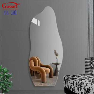 China Full Wall Modern Unbreakable Gold Mirror for Home Decor Living Room Bathroom Bedroom for sale
