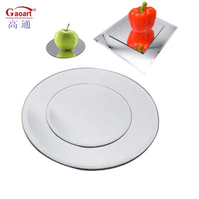 China 80Cm Wall Mirror Adhesive Wavy Full Length Frameless Large Half Round for House Decor for sale