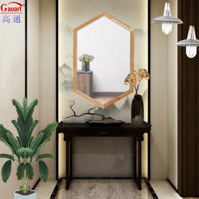China Contemporary Design Style Wood Framed Antique Arch Wall Decor Mirror for Living Room for sale