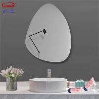 China Modern Design Home Decor Wall Magic Unbreakable Glass Bath Mirror with Gold Accent for sale