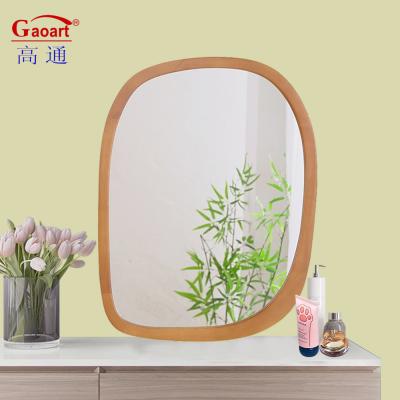 China Antique Bathroom Arch Decor Wall Sticker with Wooden Frame Mirror in Morden Style for sale