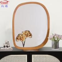 China Antique Bathroom Arch Decor Wall Sticker with Wooden Frame Mirror in Morden Style for sale