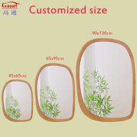China Antique Bathroom Arch Decor Wall Sticker with Wooden Frame Mirror in Morden Style for sale