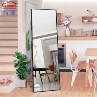 China Customized Size Large Standing Arch Up Gold Led House Decor With Stand Mirror For Living Room for sale