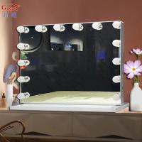 China LED Light Bulb Vanity Mirror in Hollywood Black Chorome Design for Fashionable Look for sale