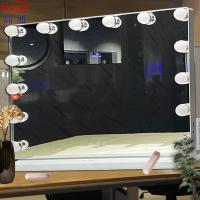 China LED Light Bulb Vanity Mirror in Hollywood Black Chorome Design for Fashionable Look for sale