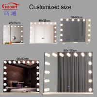 China LED Light Bulb Vanity Mirror in Hollywood Black Chorome Design for Fashionable Look for sale