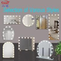 China LED Light Bulb Vanity Mirror in Hollywood Black Chorome Design for Fashionable Look for sale