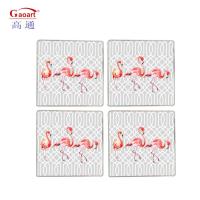 China Sustainable Clear Float Tempered Glass Coaster Custom Cut Shape Kitchen Cutting Board for sale