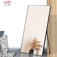 China Fashion Bathroom Furniture Full Length Beveled Sticker Mirror with Customized Size for sale