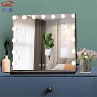 China Extra LOGO Genuine Black Chorome Make Up Makeup Full Wall Light Led Home Decor Hollywood With Lighting Mirror for sale