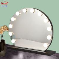 China Stylish Genuine Vanity Custom Big Light Full Wall Chorome Portable Makeup Hollywood With Lighting Mirror for sale