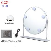 China Portable Pocket Small Handheld Little Makeup With Led Light Table Mirror For Everyday for sale