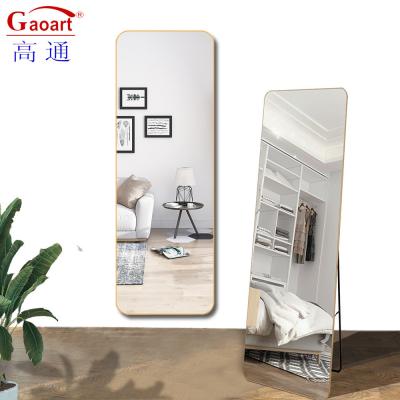 China Wall-Mounted Dressing Mirror for Living Room Customized Size Silver Glass Vanity Station for sale