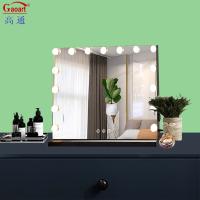 China Extra LOGO Yes Large Vanity Led Makeup In Chrome Espejo Hollywood With Light Bulb Mirror for sale