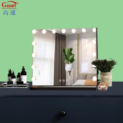 China Extra LOGO Yes Large Vanity Led Makeup In Chrome Espejo Hollywood With Light Bulb Mirror for sale