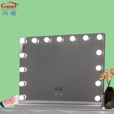 China Everyday Makeup Occasions Metal and Glass Mirror with LED Bulb Hollywood Vanity Light for sale