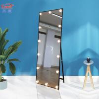 China Fashion Design Style Large Hollywood Floor Vanity with Adjustable Full LED Light and Wall Mirror Extra LOGO Included for sale