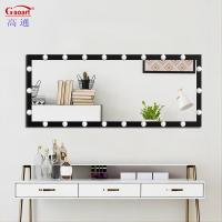 China Fashion Design Standing Home Decor Metal Body Dressing Led Floor Hollywood Mirror Giant for sale