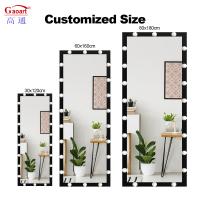 China Fashion Design Standing Home Decor Metal Body Dressing Led Floor Hollywood Mirror Giant for sale