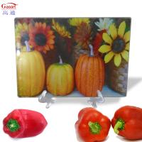 China Genuine Striated Tempered Glass Cutting Board with Smooth Round Rectangle Design for sale