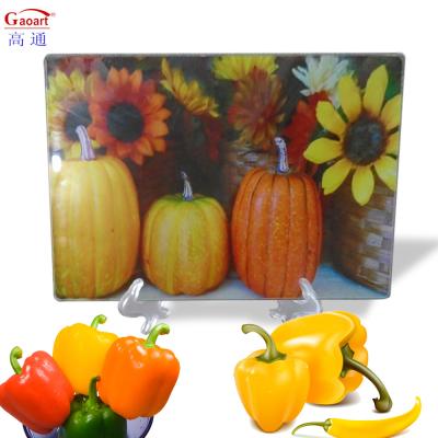 China Customer Size Tempered Glass Kitchen Cutting Board Genuine Sublimation White Utility for sale