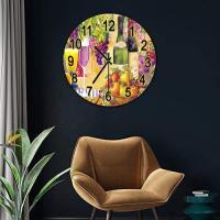 China Home Wall Decoration Glass Wall Clock with Scenic Landscape Design and Oil Painting for sale