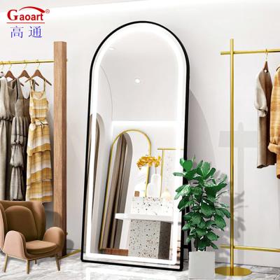 China Aluminum Alloy Frame Glass Mirror for Luxury Salon Livingroom Hotel Bedroom Decoration for sale