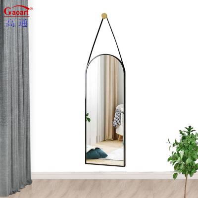 China Stylish Bathroom Design with Large Framed Black Aluminum Wall Mirror and Gold Frame for sale