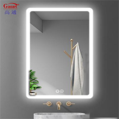 China Big Bathroom Modern Hello Kitty Fogless Shower Smart Sticker Wall with LED Light Mirror for sale