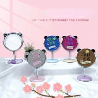 China Customized Plastic and Glass Mirror Mini Portable Vanity Circle Dressing House Decor for sale