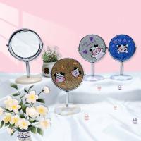 China Customized Plastic and Glass Mirror Mini Portable Vanity Circle Dressing House Decor for sale