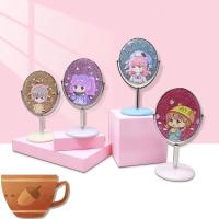 China Customized Plastic and Glass Mirror Mini Portable Vanity Circle Dressing House Decor for sale