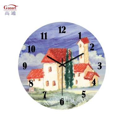 China 12inch Customized Size Glass Time Sublimation Hanging Wall Clock for Living Room for sale