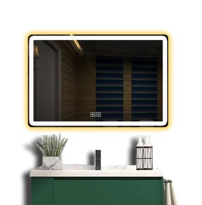 China Large Glass Mirror Customized Size LED Wall Smart Bathroom Decor for Home Living Room for sale