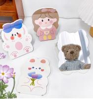 China Extra LOGO Foldable Makeup Fold Make-Up Cute Travel Cosmetic Vanity Mirror for and LOGO for sale