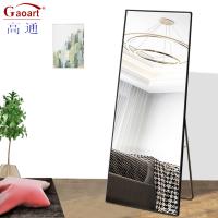 China Full Length Gold Floor Standing Led Mirror for Customized Size and Wall Decor Needs for sale