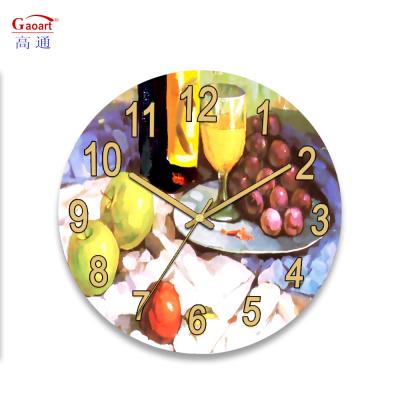China Modern Glass Face Clock for Living Room Mantel Sublimation Kitchen Mirror Home Decor for sale
