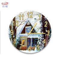 China Modern Glass Face Clock for Living Room Mantel Sublimation Kitchen Mirror Home Decor for sale