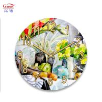 China Large Kitchen Decoration Modern Glass UV Clock for Home Restraurant Decor Everyday for sale